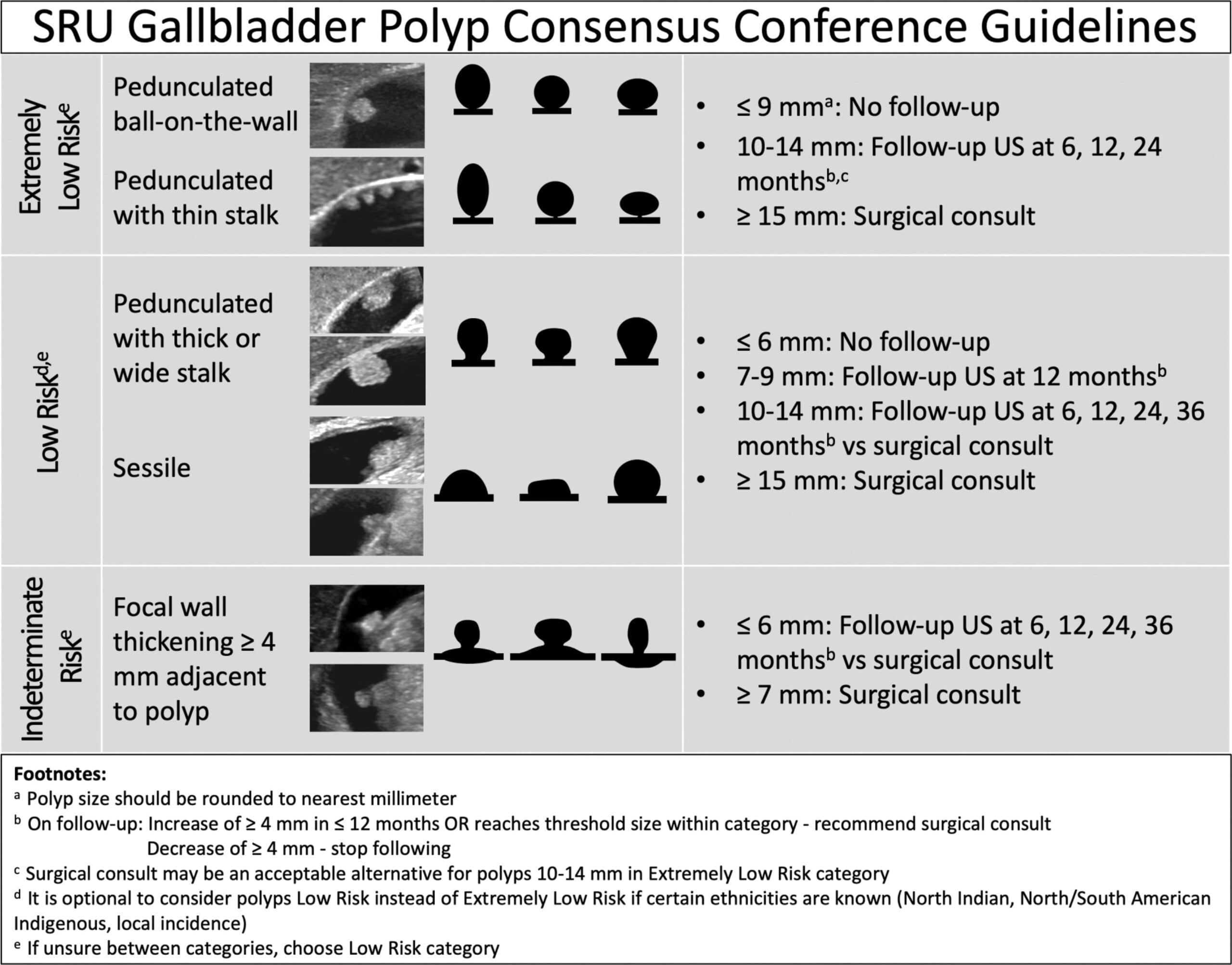 Gallbladder Polyp Management SRU Guidelines Recommendations
