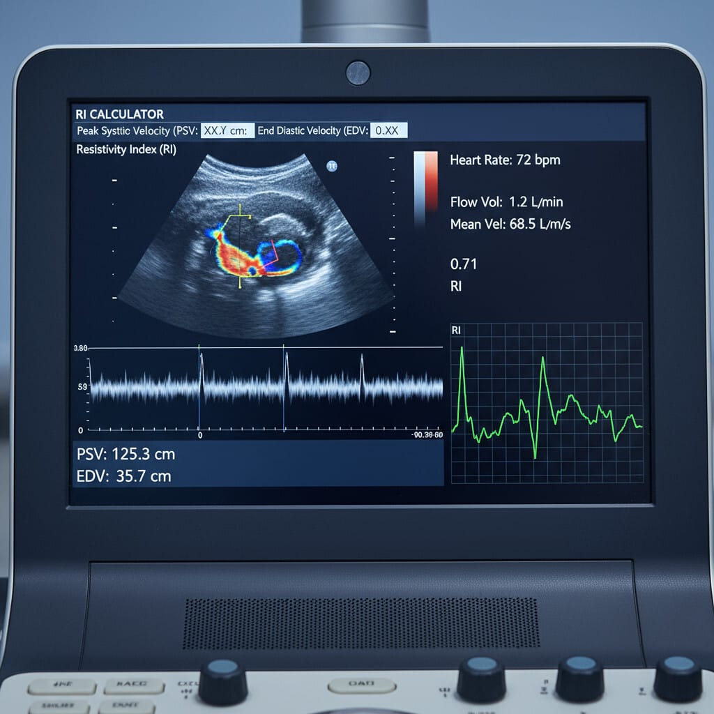 Resistive Index Calculator for Ultrasound Doppler Studies